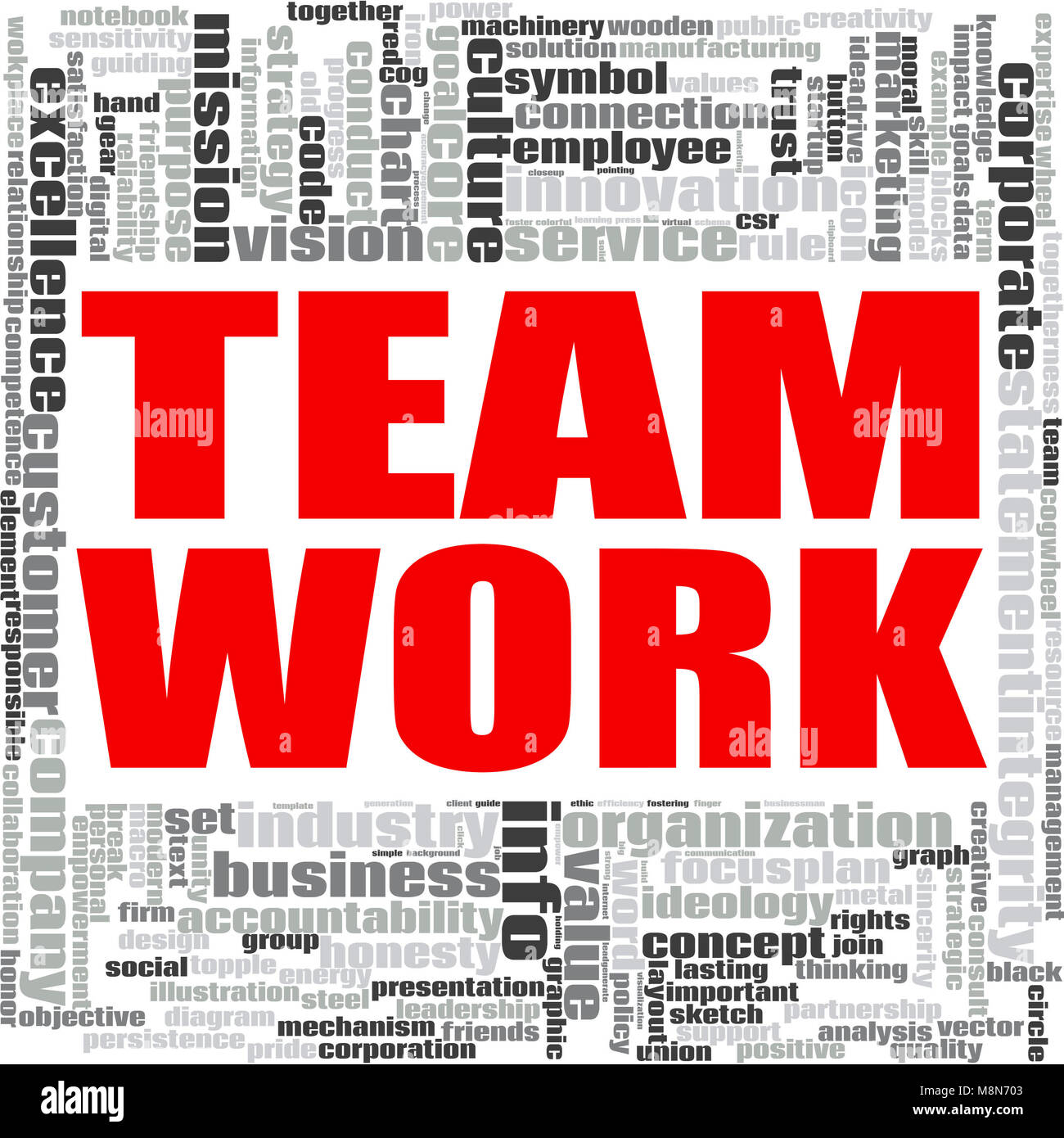 Teamwork word cloud. Creative illustration of idea word lettering ...