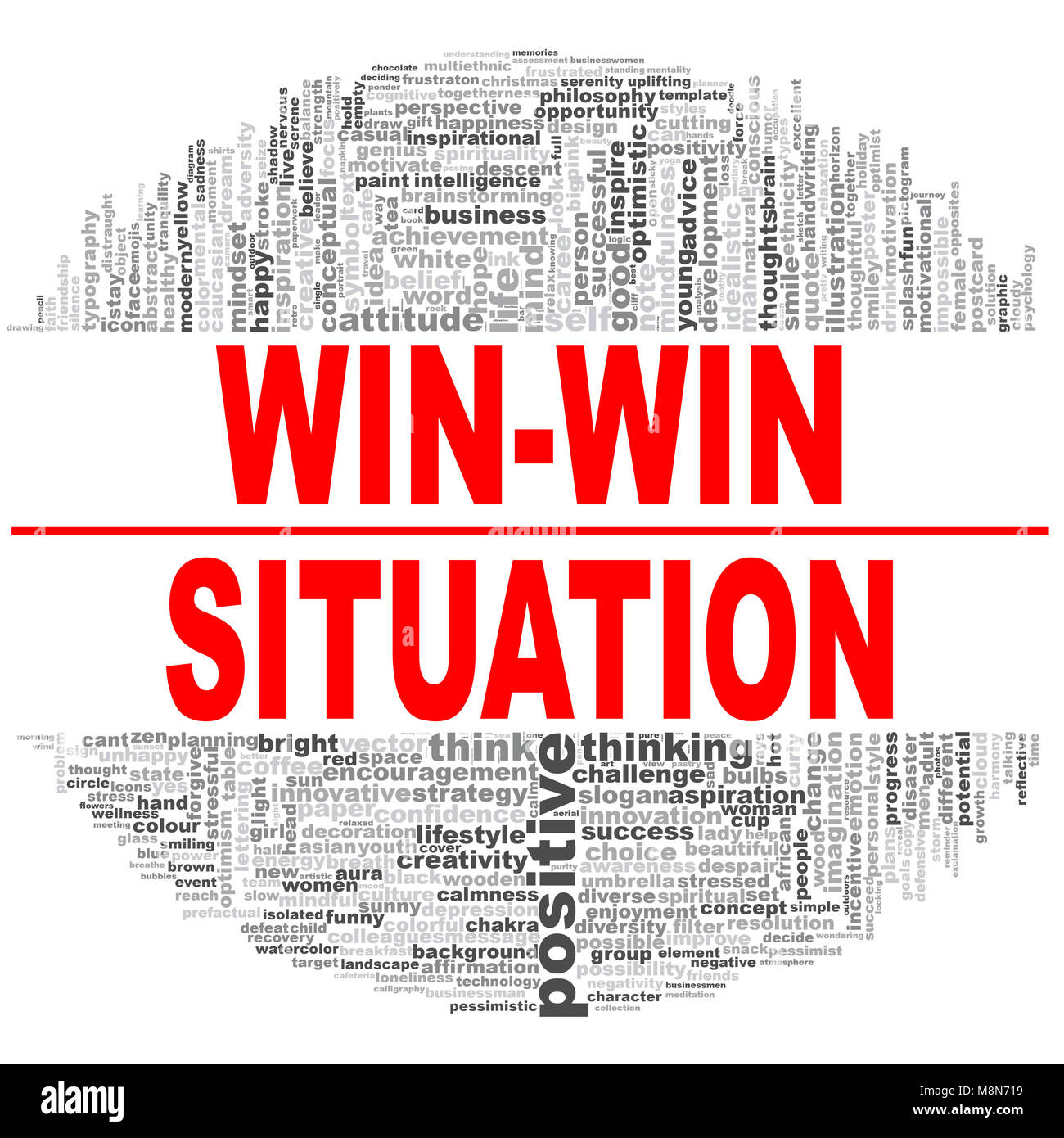 Win-win situation word cloud. Creative illustration of idea word ...