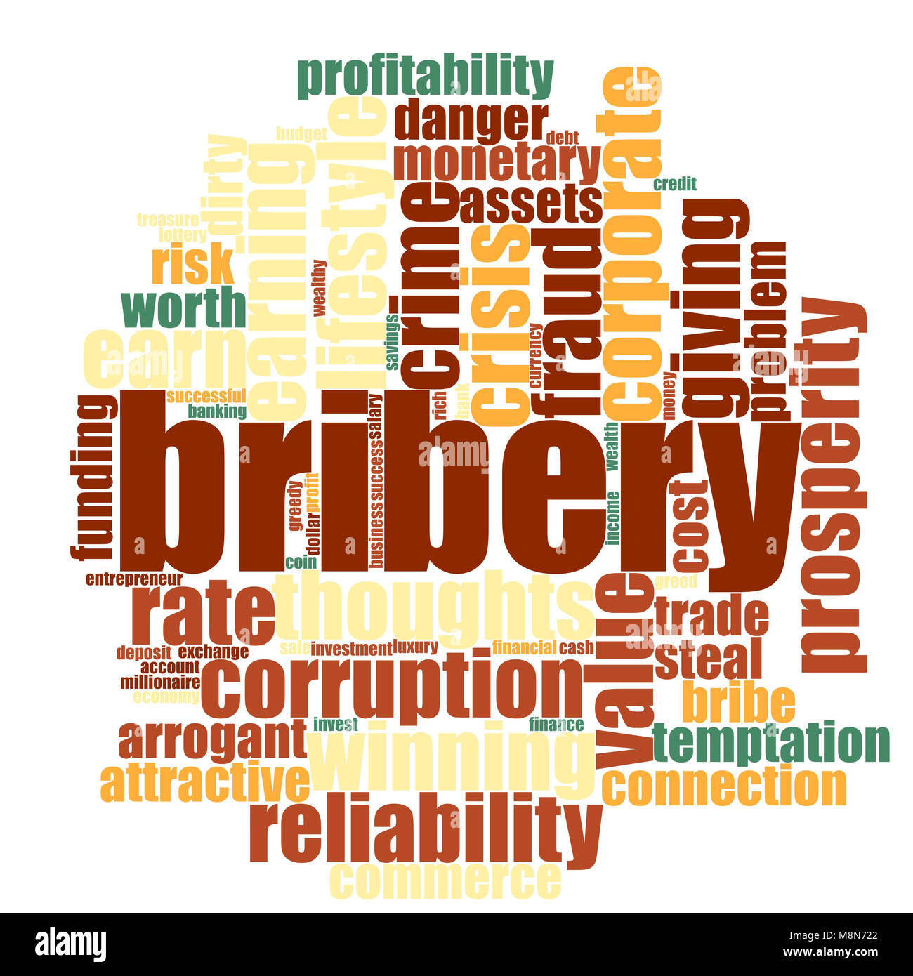 Bribery word cloud concept on white background, 3d rendering Stock ...