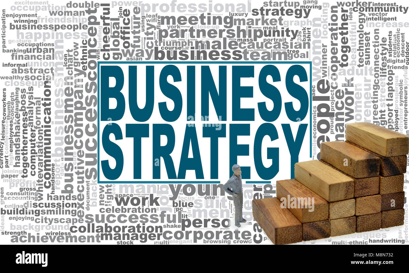 Business strategy word cloud. Creative illustration of idea word ...