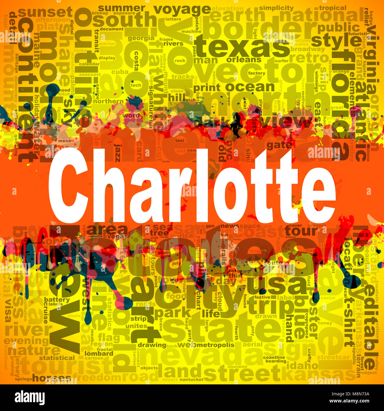 Charlotte word cloud design. Creative illustration of idea word ...