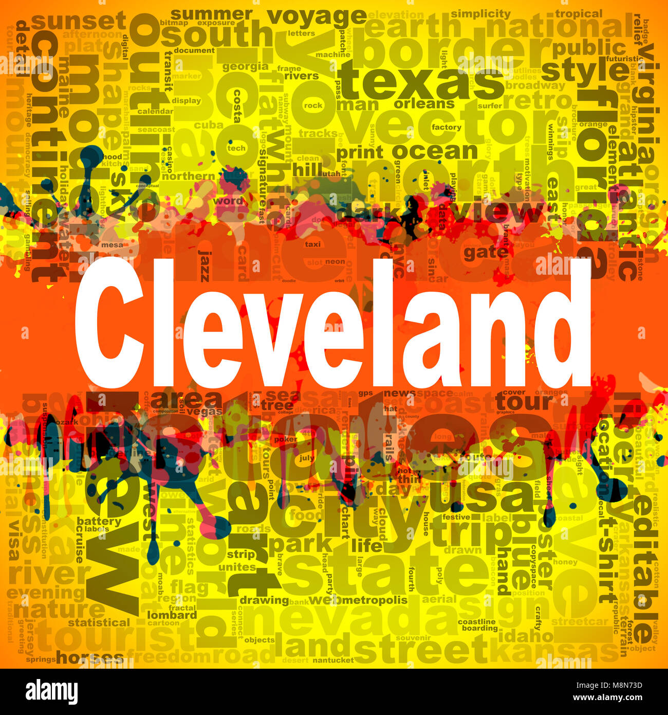 Cleveland word cloud design. Creative illustration of idea word ...
