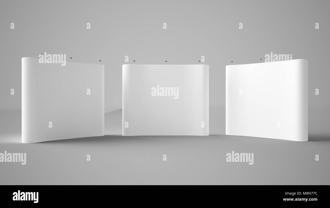 three exhibition displays 3d rendering Stock Photo - Alamy