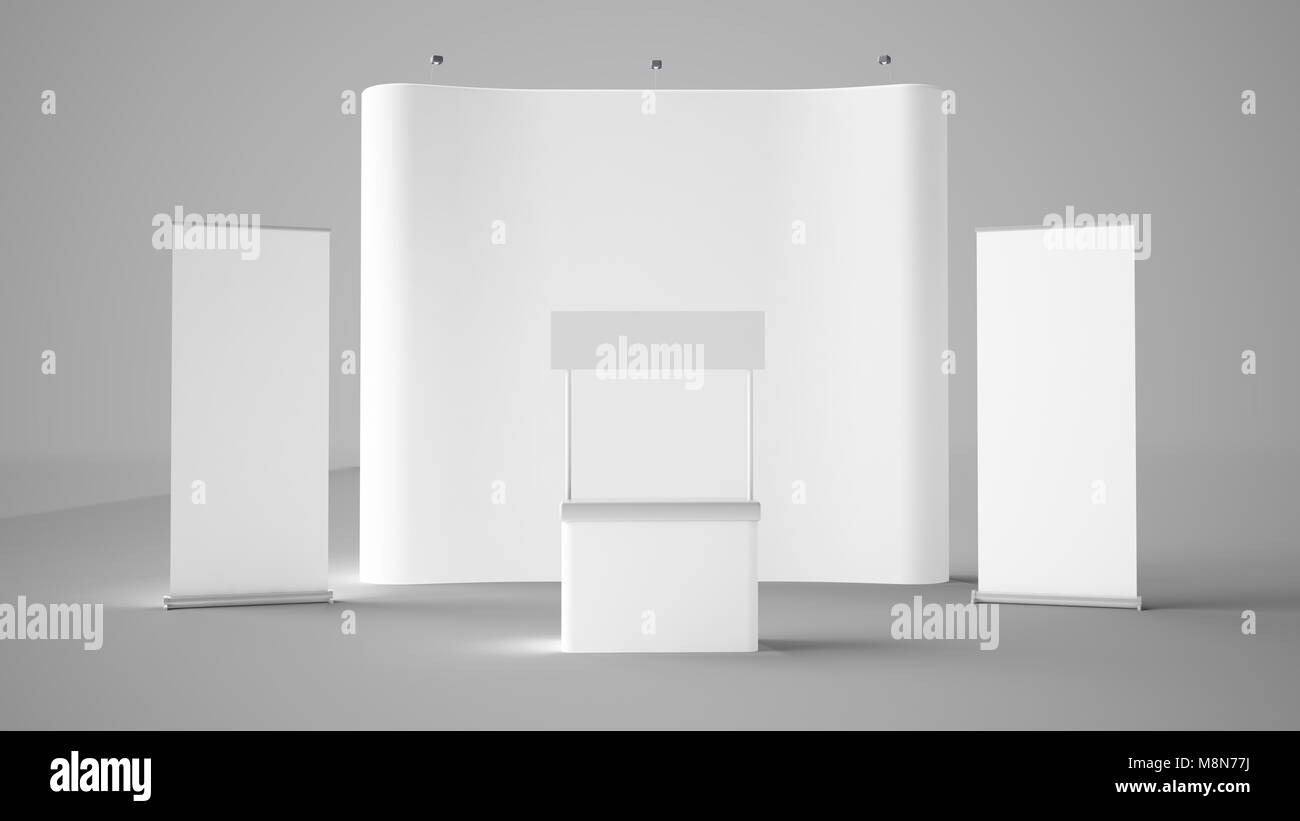 exhibition elements 3d rendering Stock Photo - Alamy