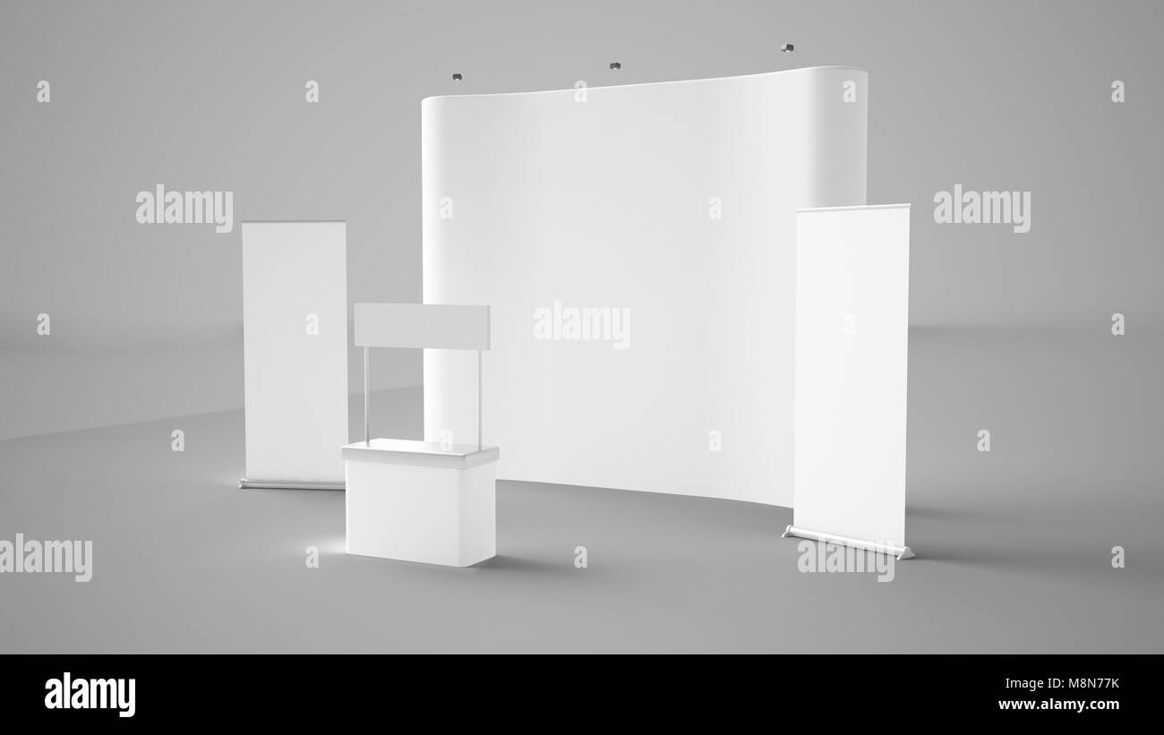 exhibition elements 3d rendering Stock Photo - Alamy
