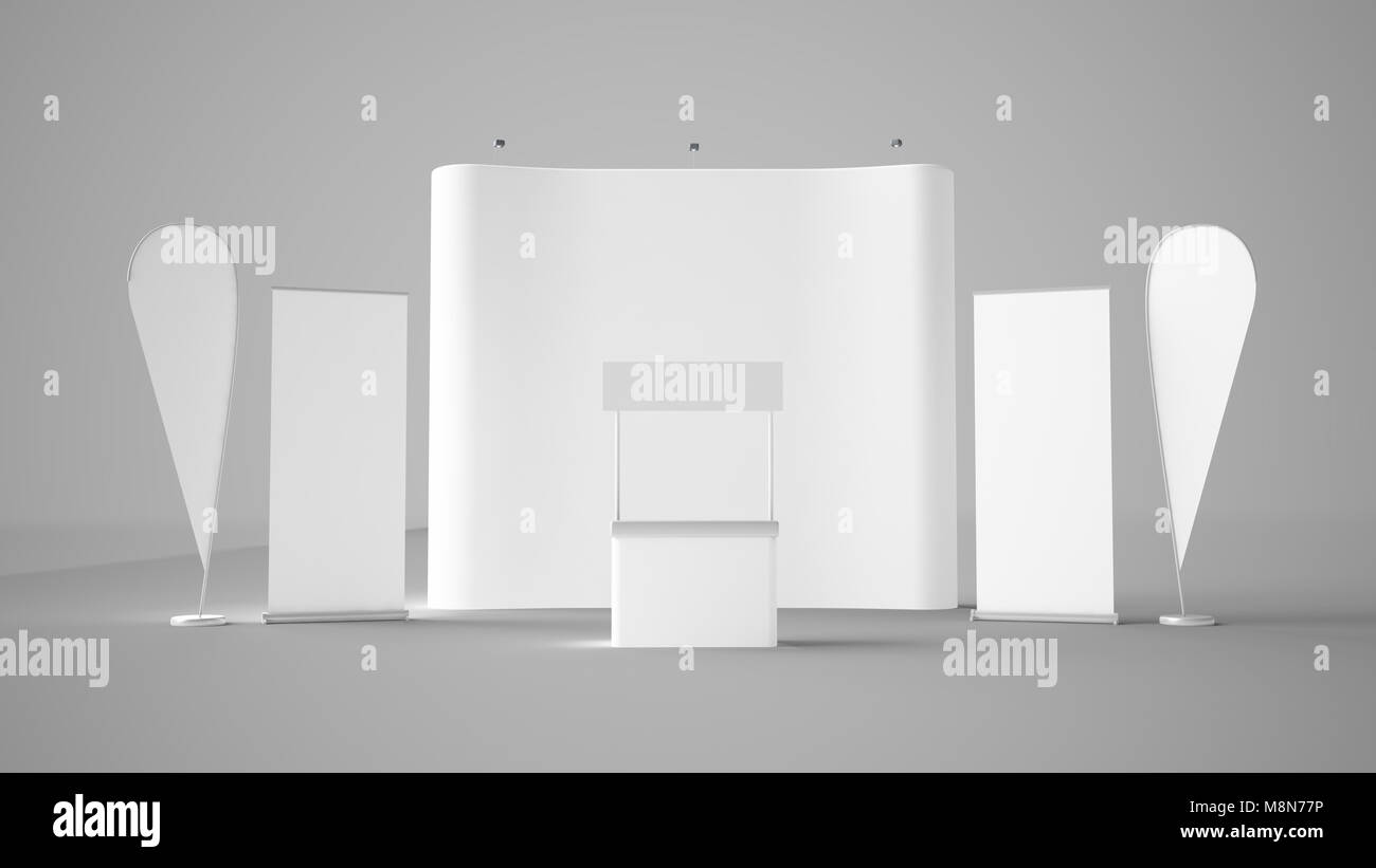 exhibition elements 3d rendering Stock Photo - Alamy