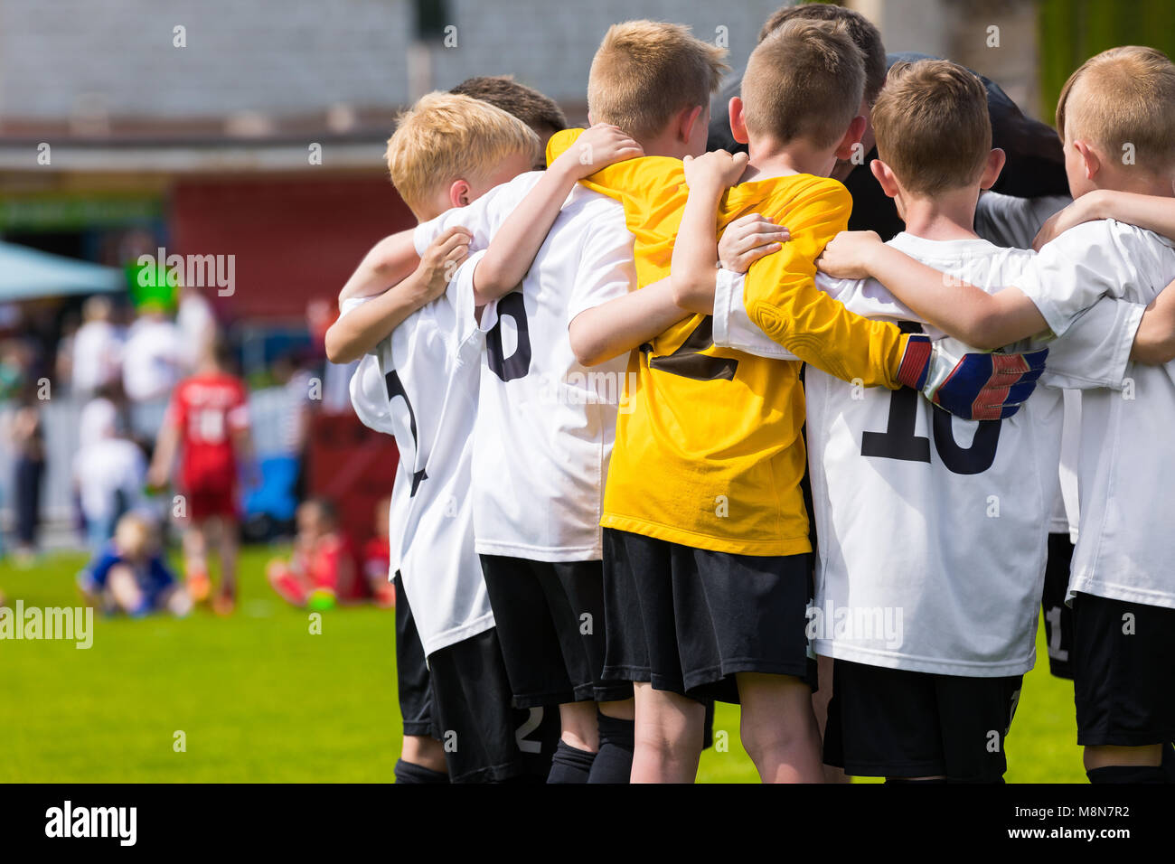 Children Soccer Team. Kids Football Academy. Young Soccer Players in ...