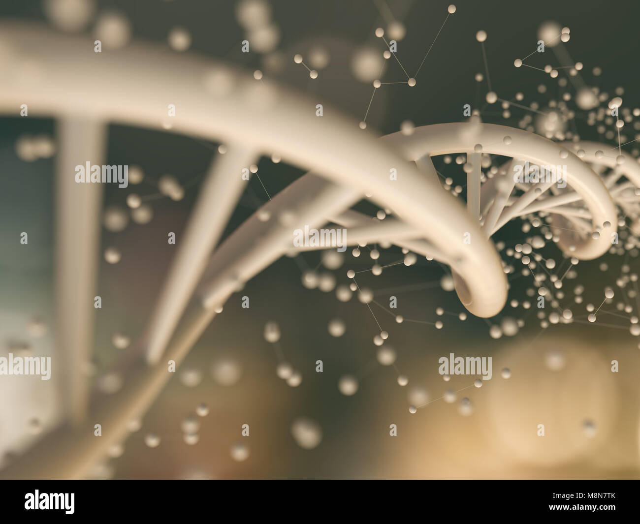 DNA helix and molecular structure - 3D Rendering Stock Photo - Alamy
