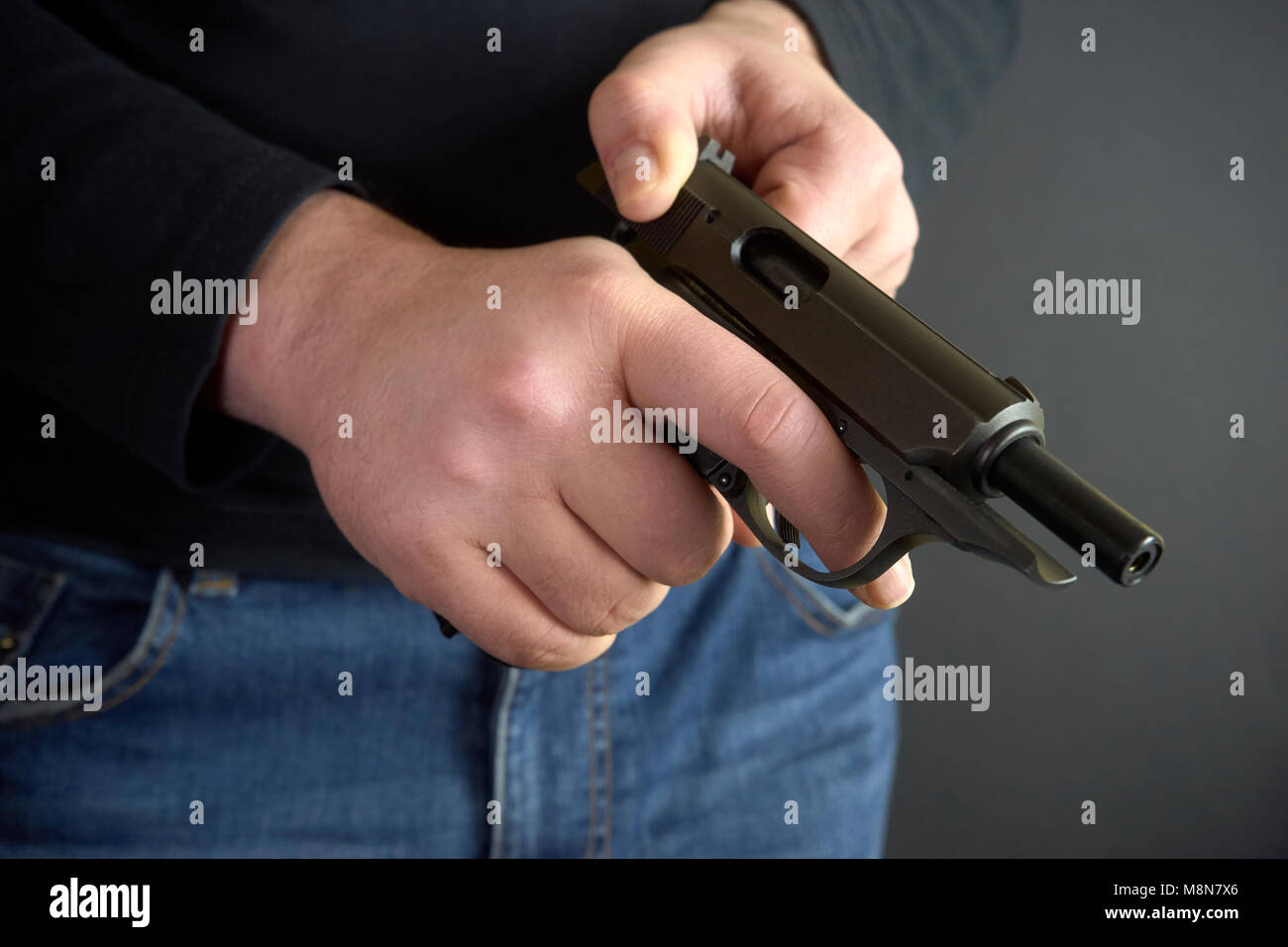 Reloading his gun hi-res stock photography and images - Alamy