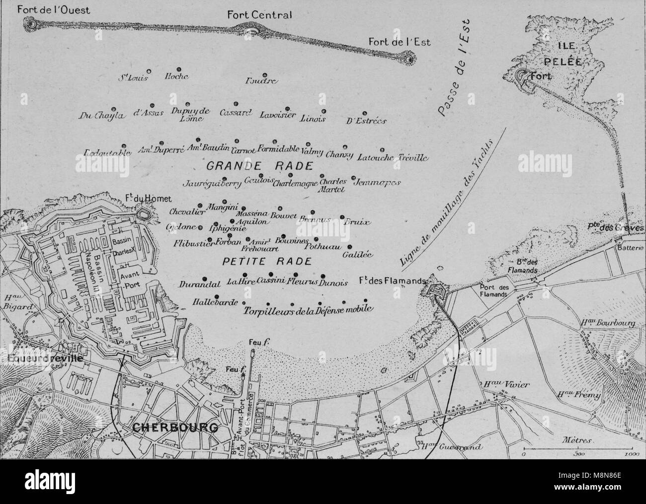 Map of cherbourg Black and White Stock Photos & Images - Alamy