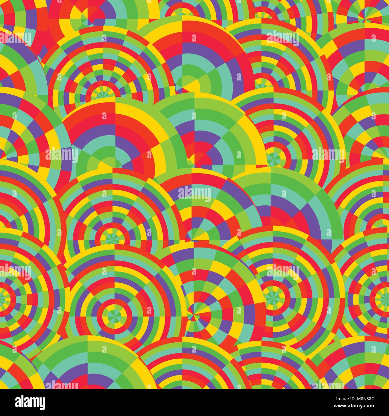 abstract vector rainbow colored circles seamless pattern Stock Vector ...