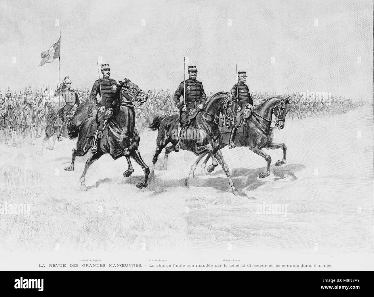 Final horses charge during the 1900 French military exercise, Picture ...