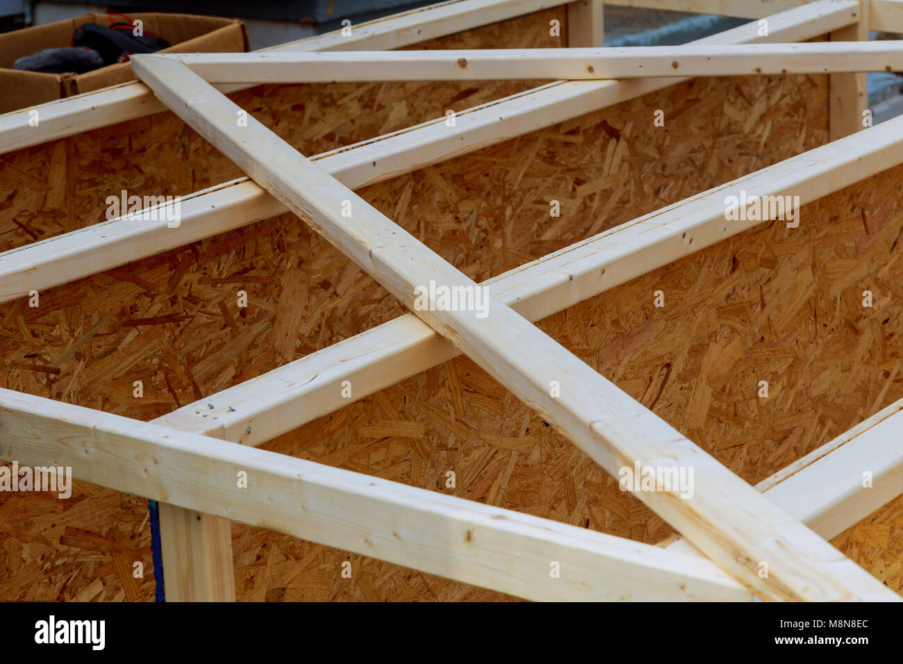 Stack of Building Lumber at Construction Site with Narrow Depth of ...