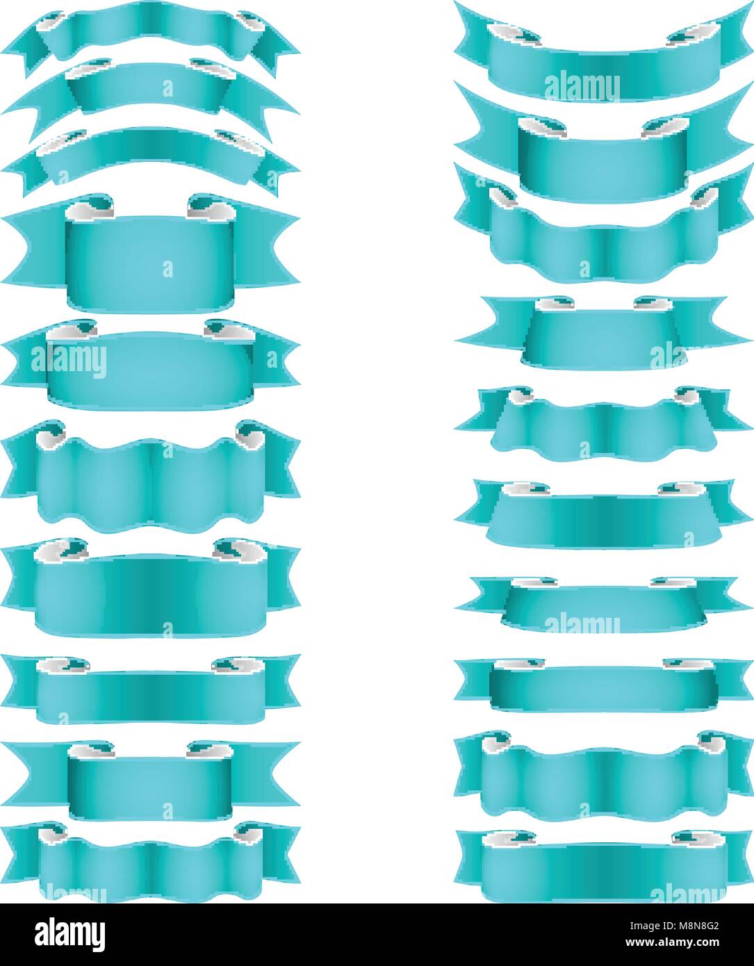 isolated vector colored satin ribbons set - blue Stock Vector Image ...