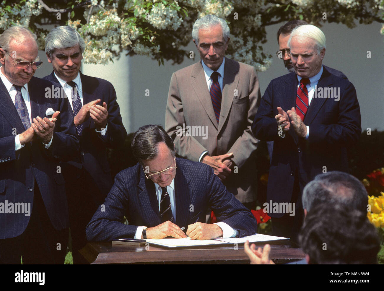 Washington DC., USA, April1, 1989 President George H.W. Bush signs ...