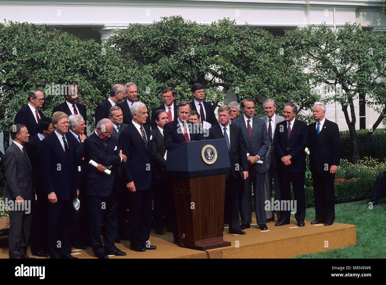Washington DC., USA, September 30, 1990 President George H.W. Bush ...
