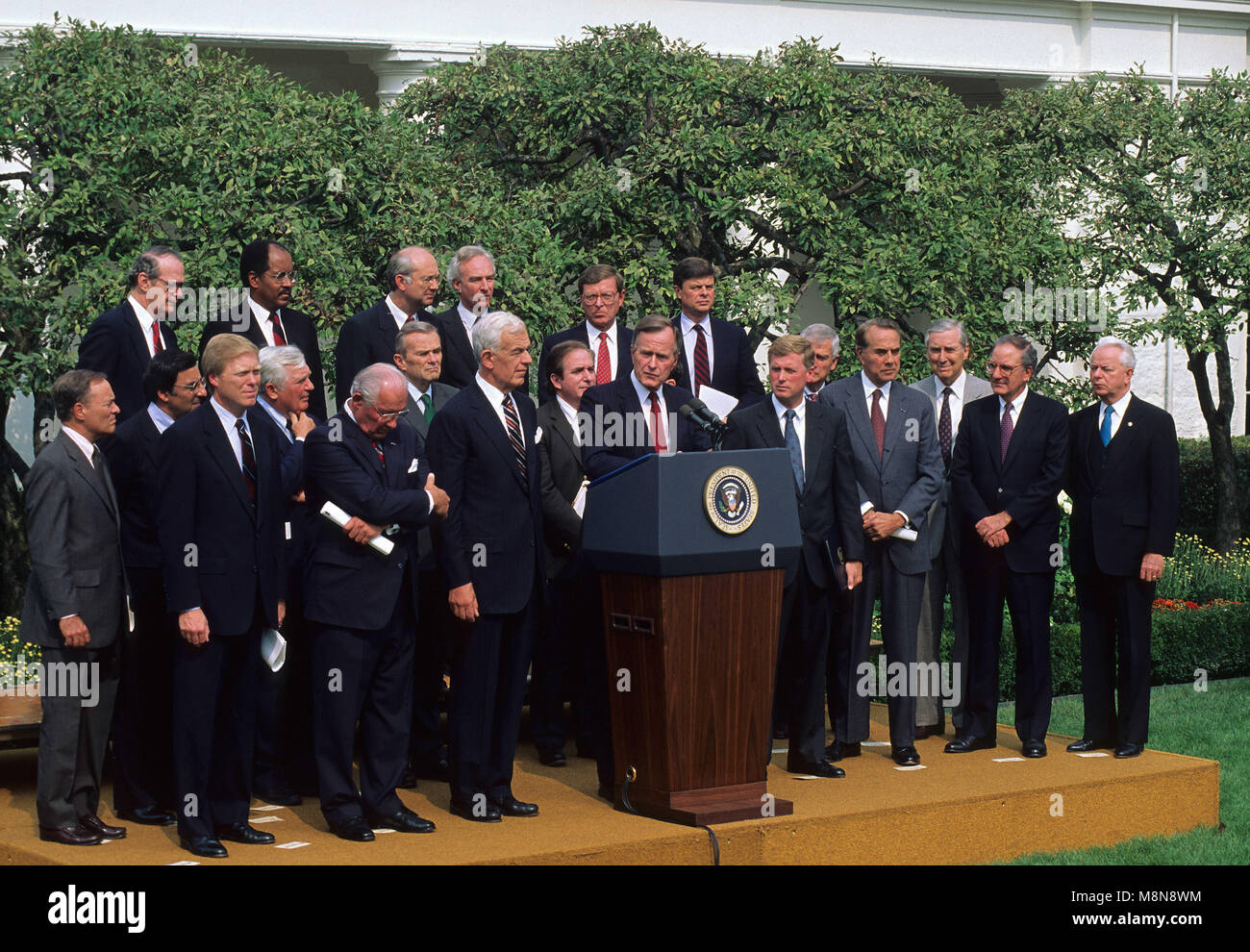 Washington DC., USA, September 30, 1990 President George H.W. Bush ...