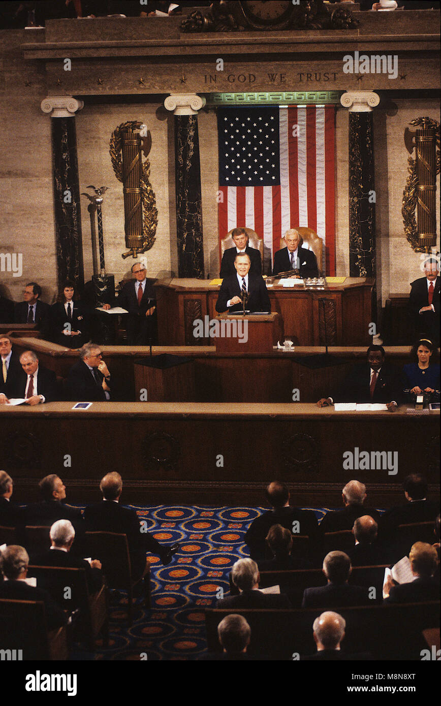 Washington DC., USA, January 31,1990 President George H.W. Bush ...