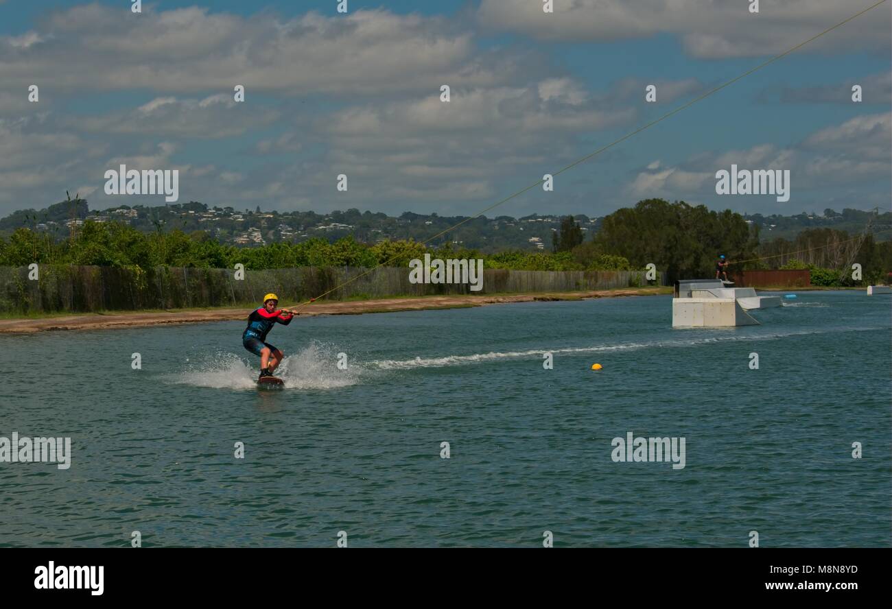 Cable park wakeboarding hi-res stock photography and images - Alamy