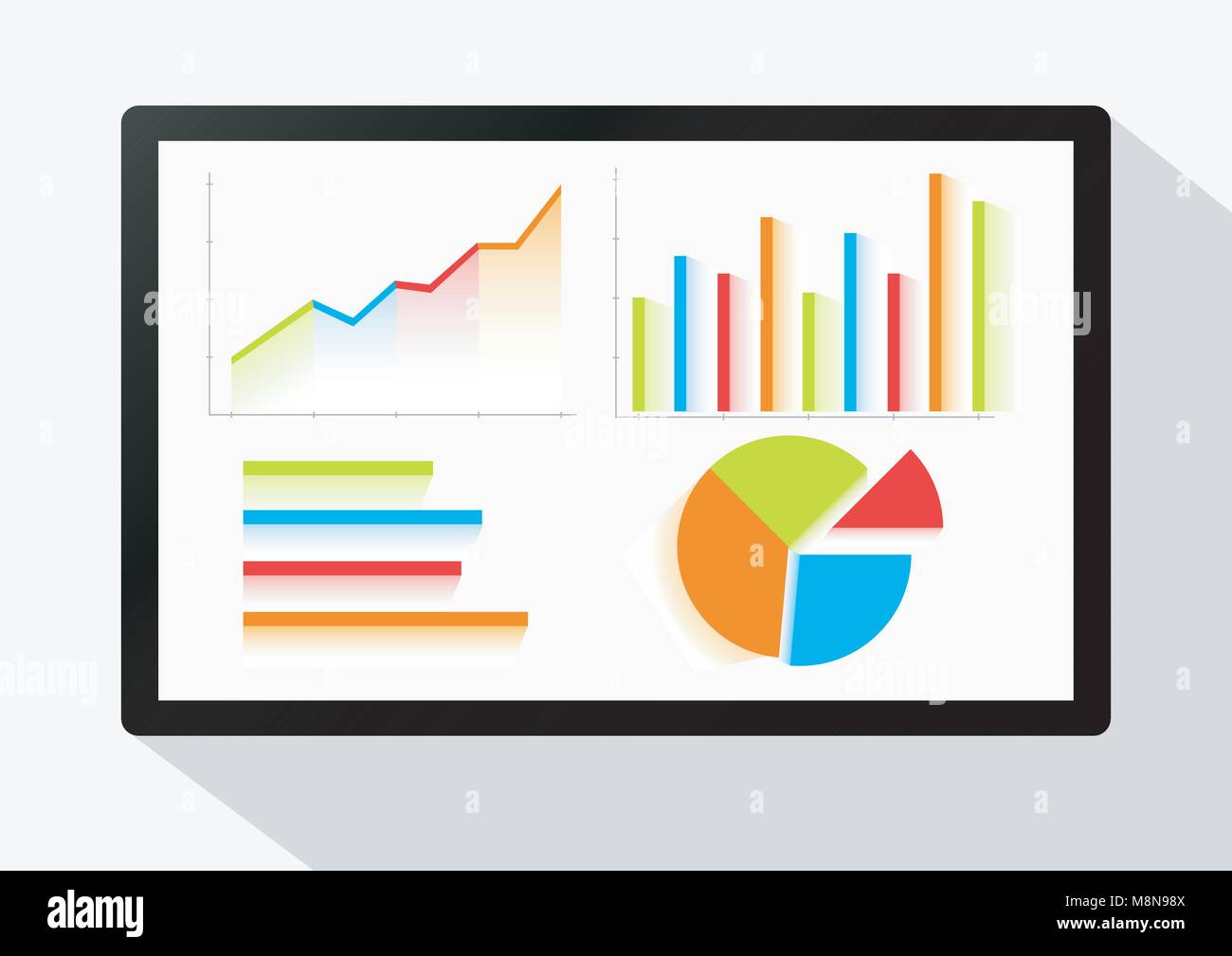 vector design of infographic chart inside tablet Stock Vector Image ...