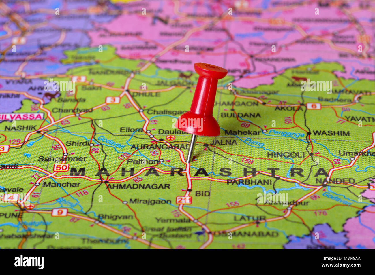 Map of maharashtra hi-res stock photography and images - Alamy