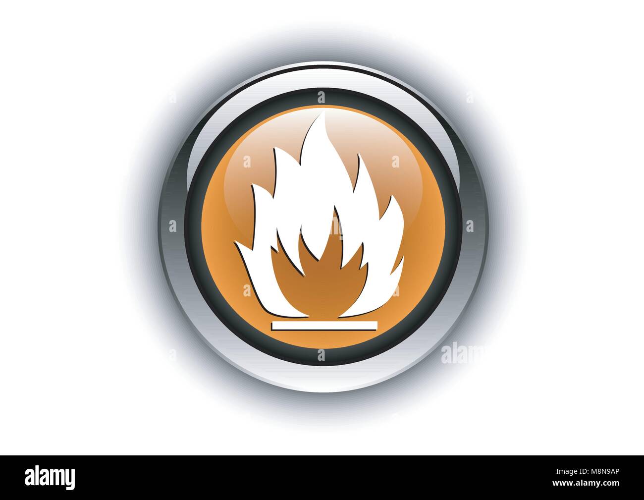 vector design of metallic button glass texture flame Stock Vector Image ...