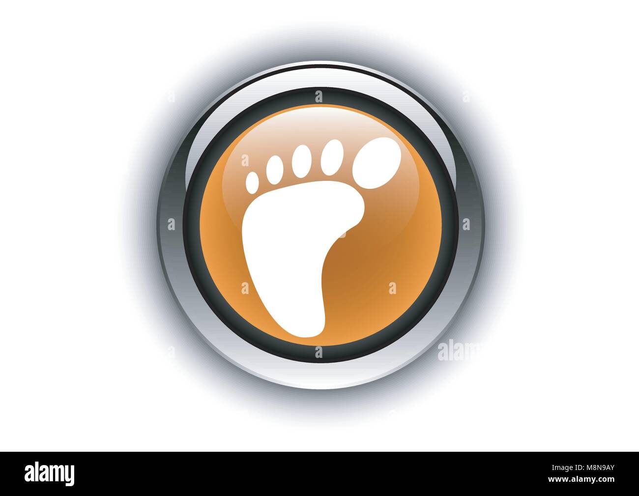 vector design of metallic button glass texture footprint Stock Vector ...