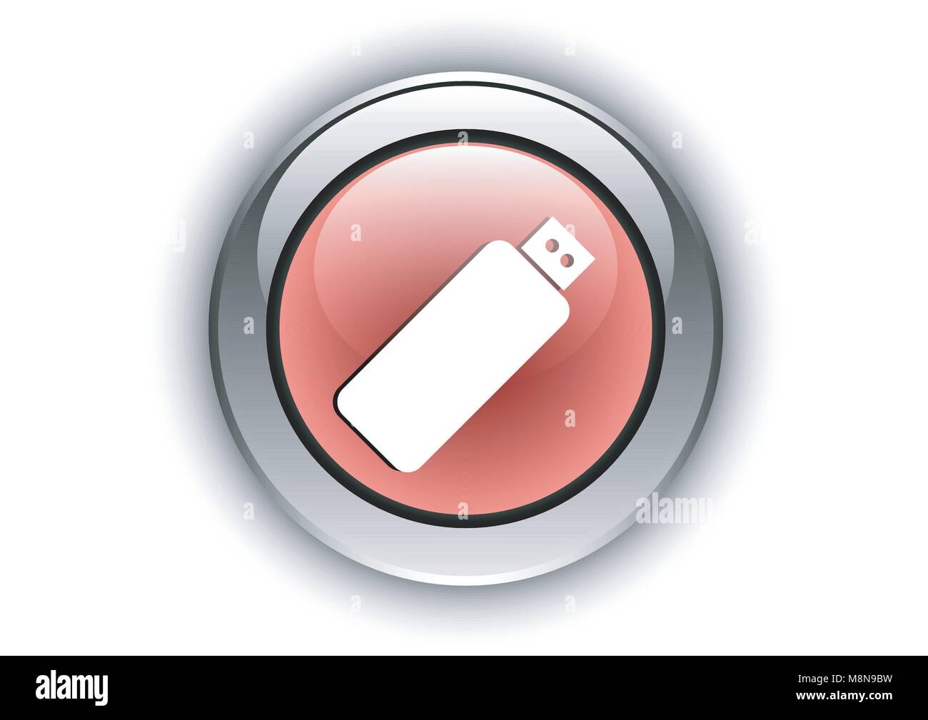 vector design of metallic button glass texture usb disk Stock Vector ...