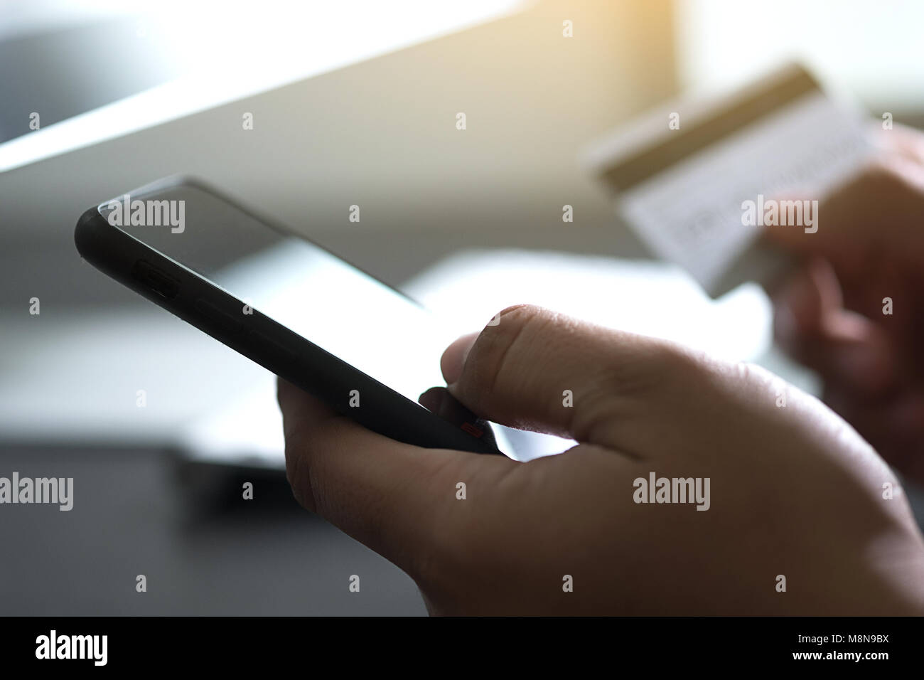 Closer Up Credit card Online payment using smart phone for online ...