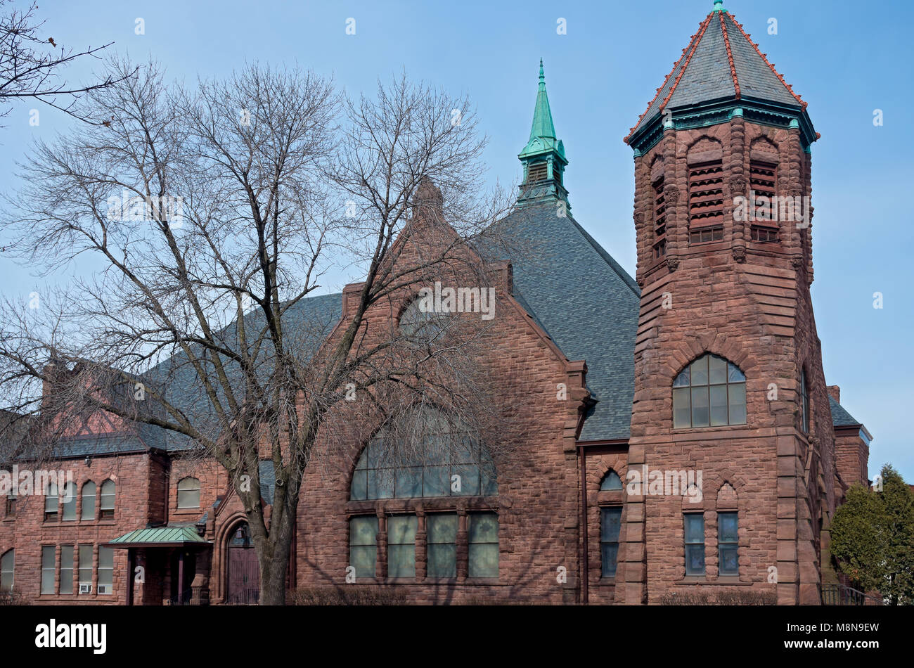 landmark church building of richardsonian romanesque architecture in ...