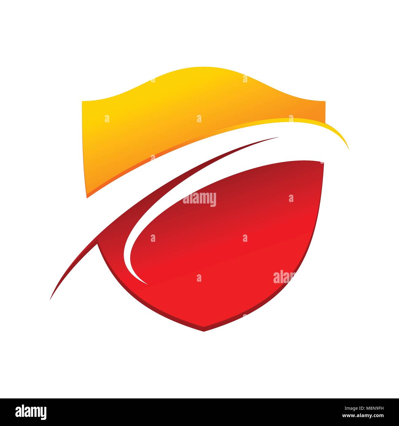 Flaming Wave Guard Modern Shield Vector Symbol Graphic Logo Design ...