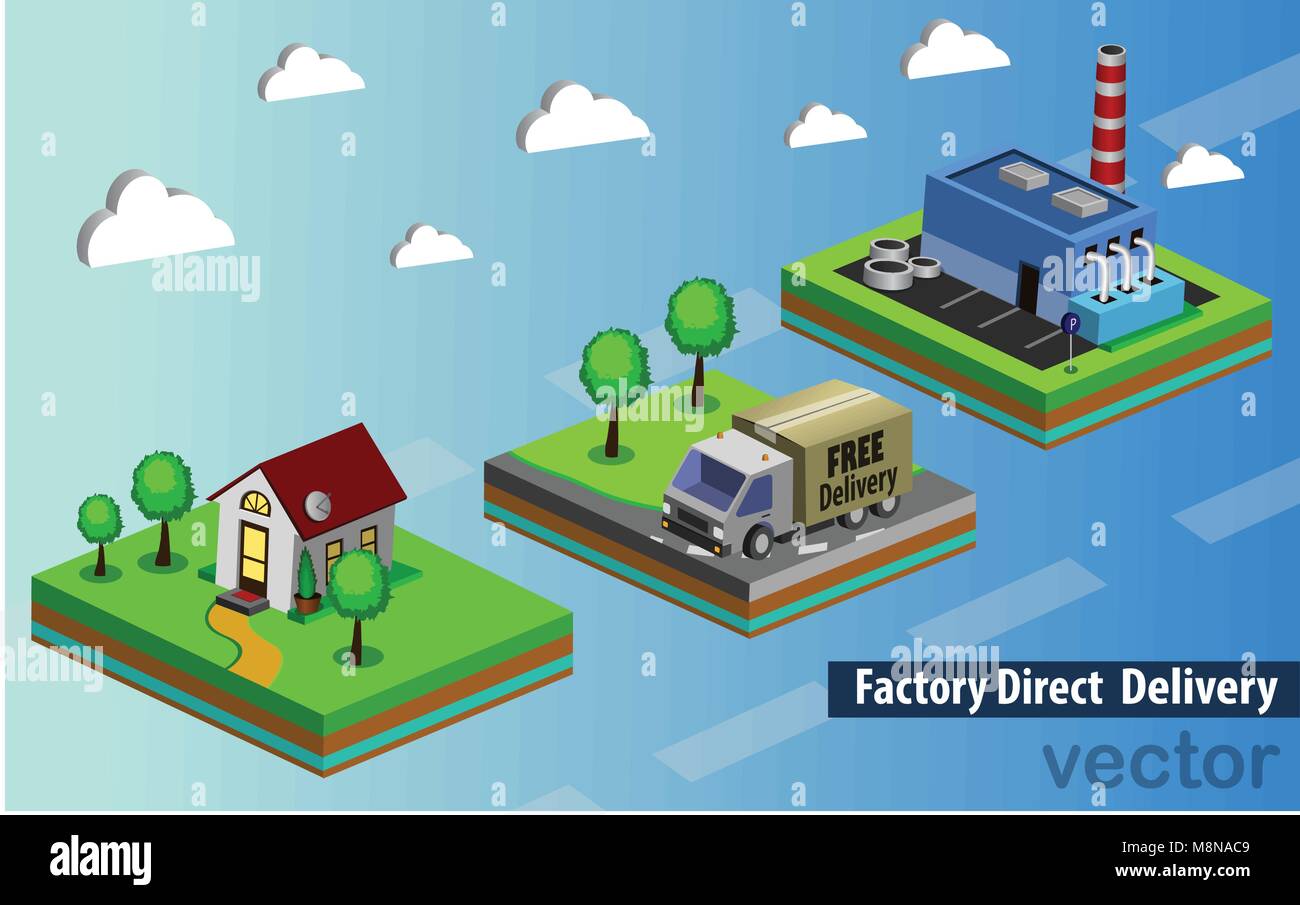 factory direct delivery vector illustration Stock Vector Image & Art ...