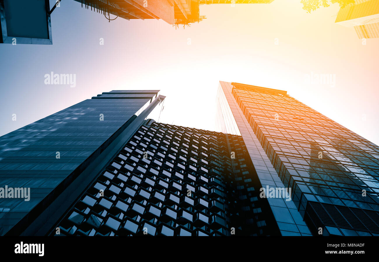 up view of Modern office building in Hong Kong Stock Photo - Alamy