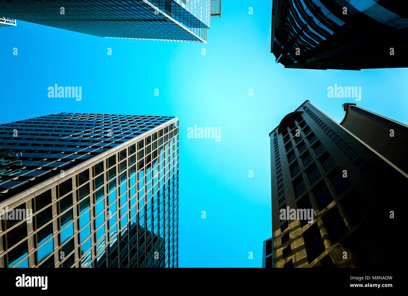 up view of Modern office building in Hong Kong Stock Photo - Alamy