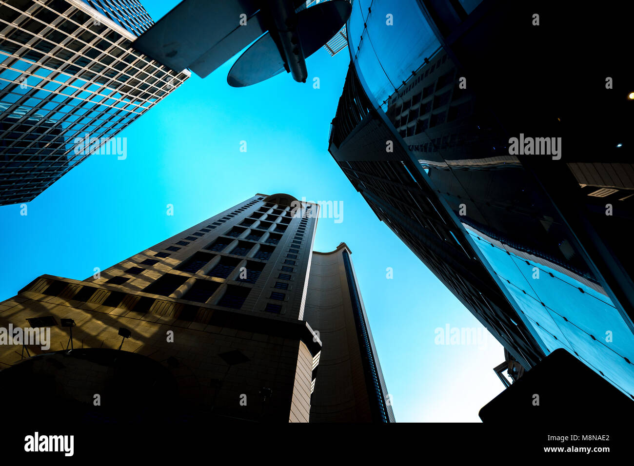 up view of Modern office building in Hong Kong Stock Photo - Alamy
