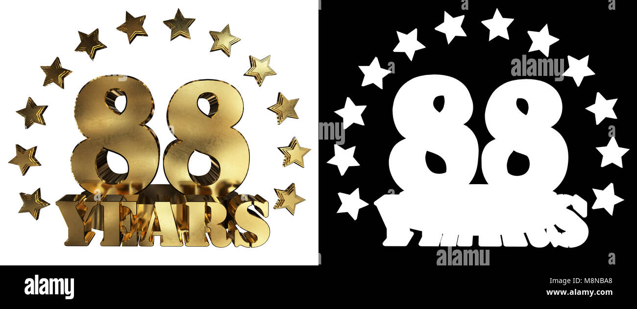 Golden digit eighty eight and the word of the year, decorated with ...