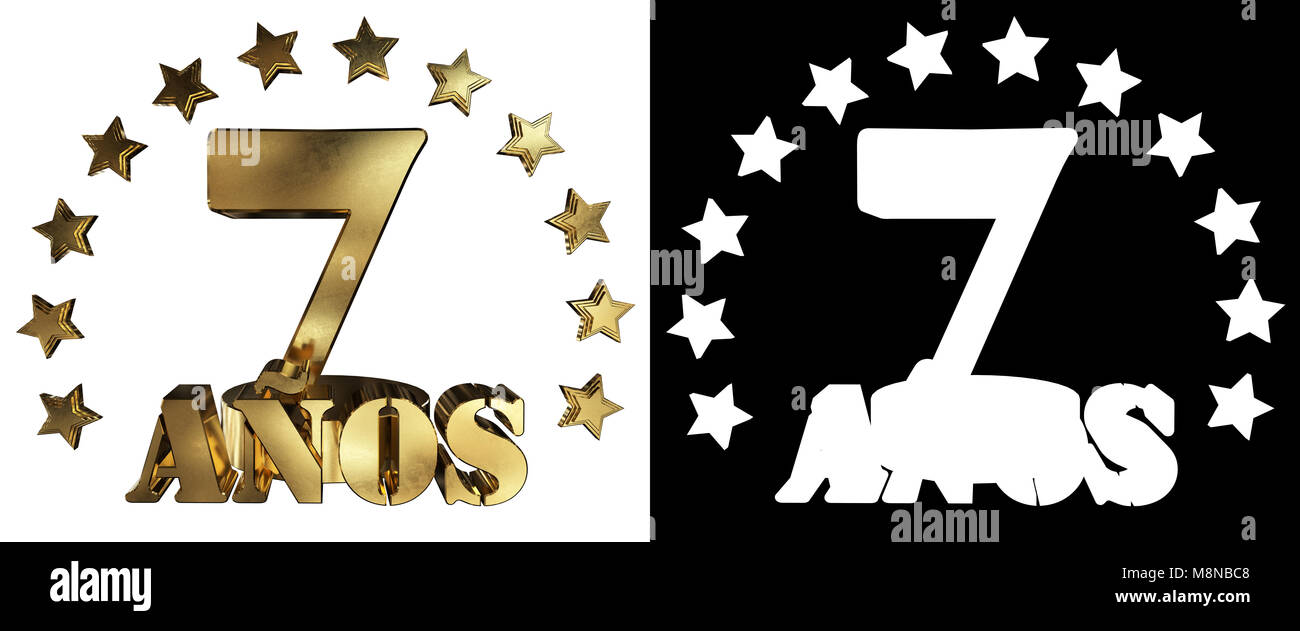 Golden number seven word hi-res stock photography and images - Alamy