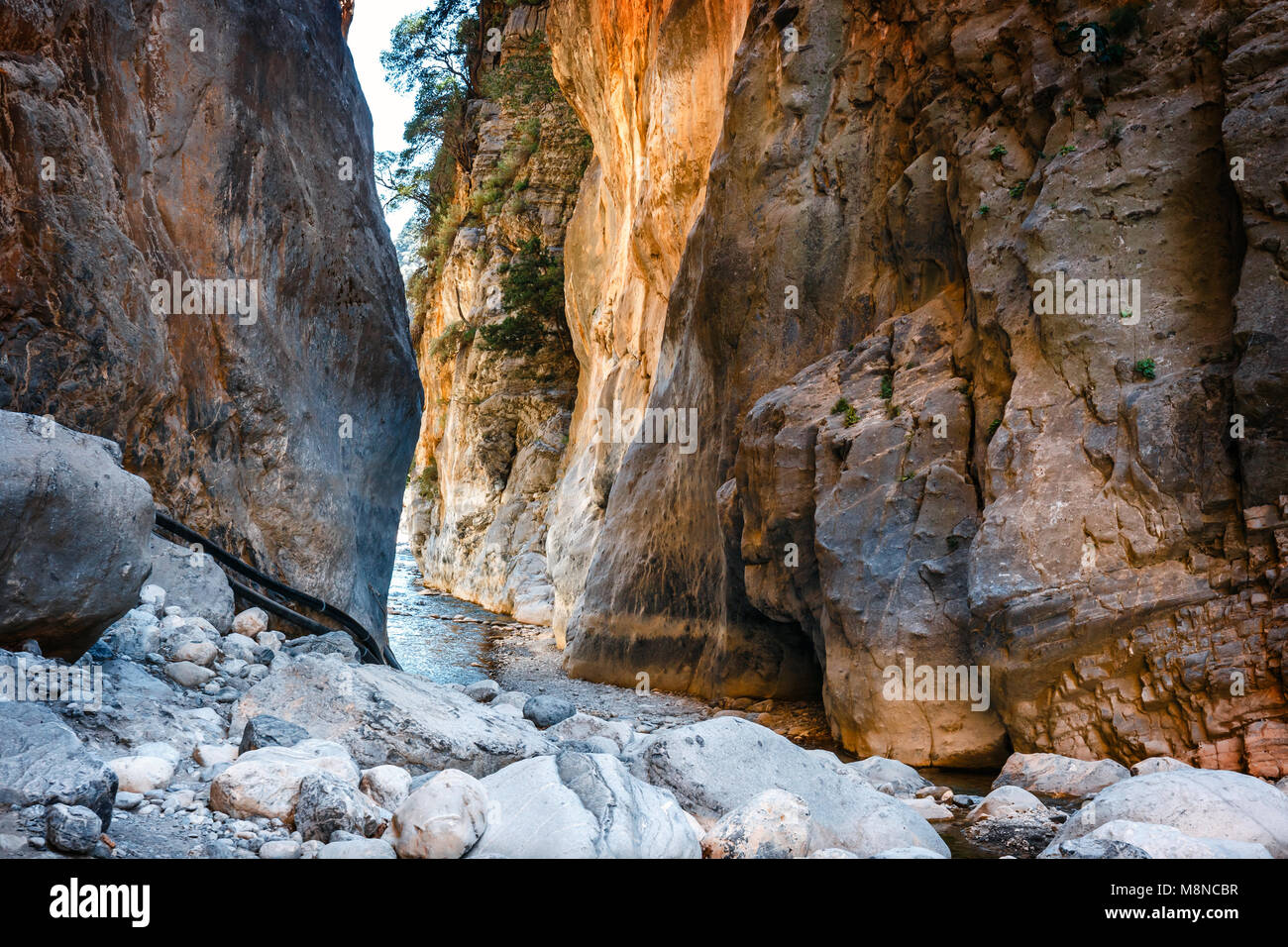 Hiking path through Samaria Gorge in Central Crete Stock Photo - Alamy