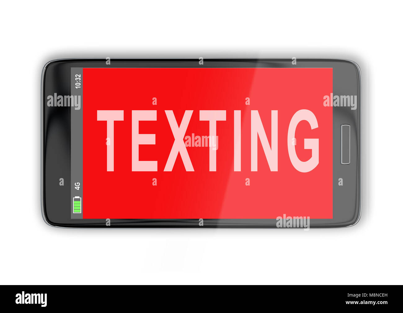 3D illustration of TEXTING title on cellular screen, isolated on white ...