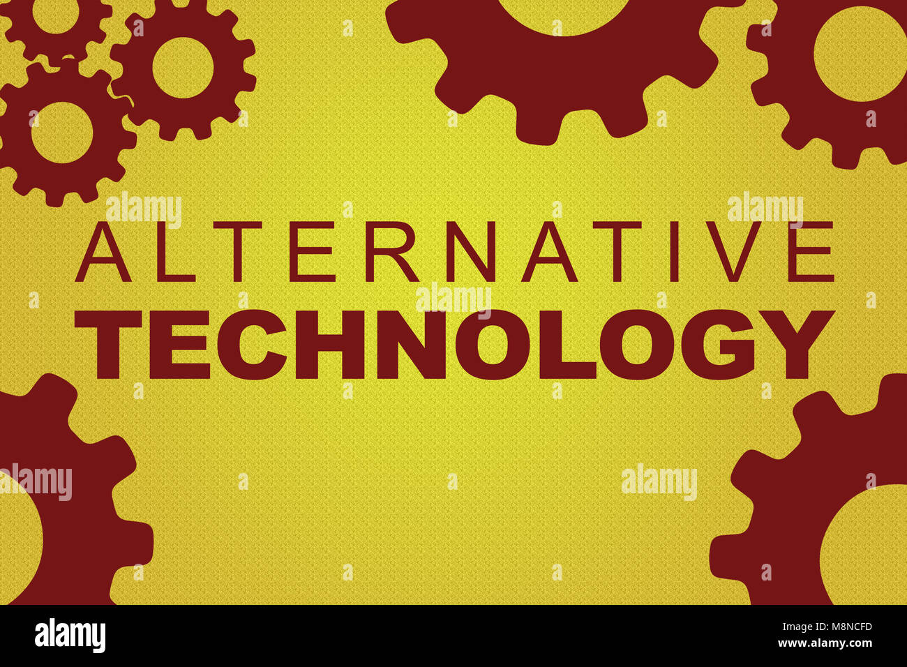 ALTERNATIVE TECHNOLOGY sign concept illustration with red gear wheel ...