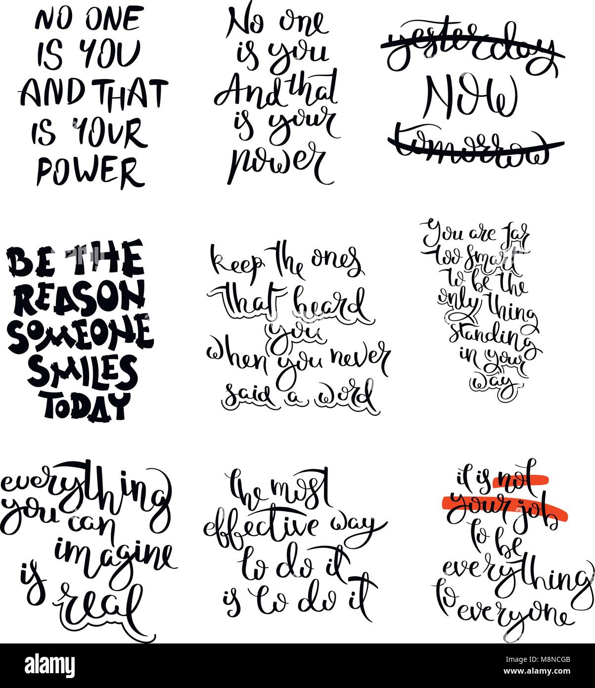 Collection of hand written calligraphy quotes motivation for life and ...