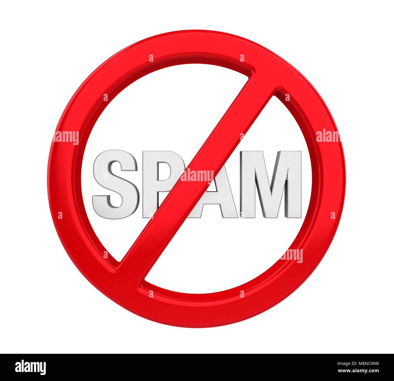 No Spam Sign Isolated Stock Photo - Alamy