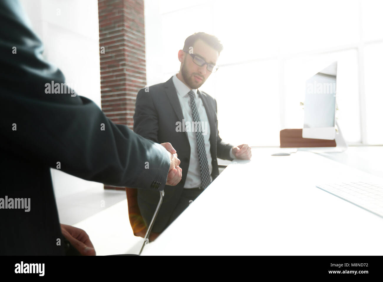 business handshake . photo with copy space Stock Photo - Alamy