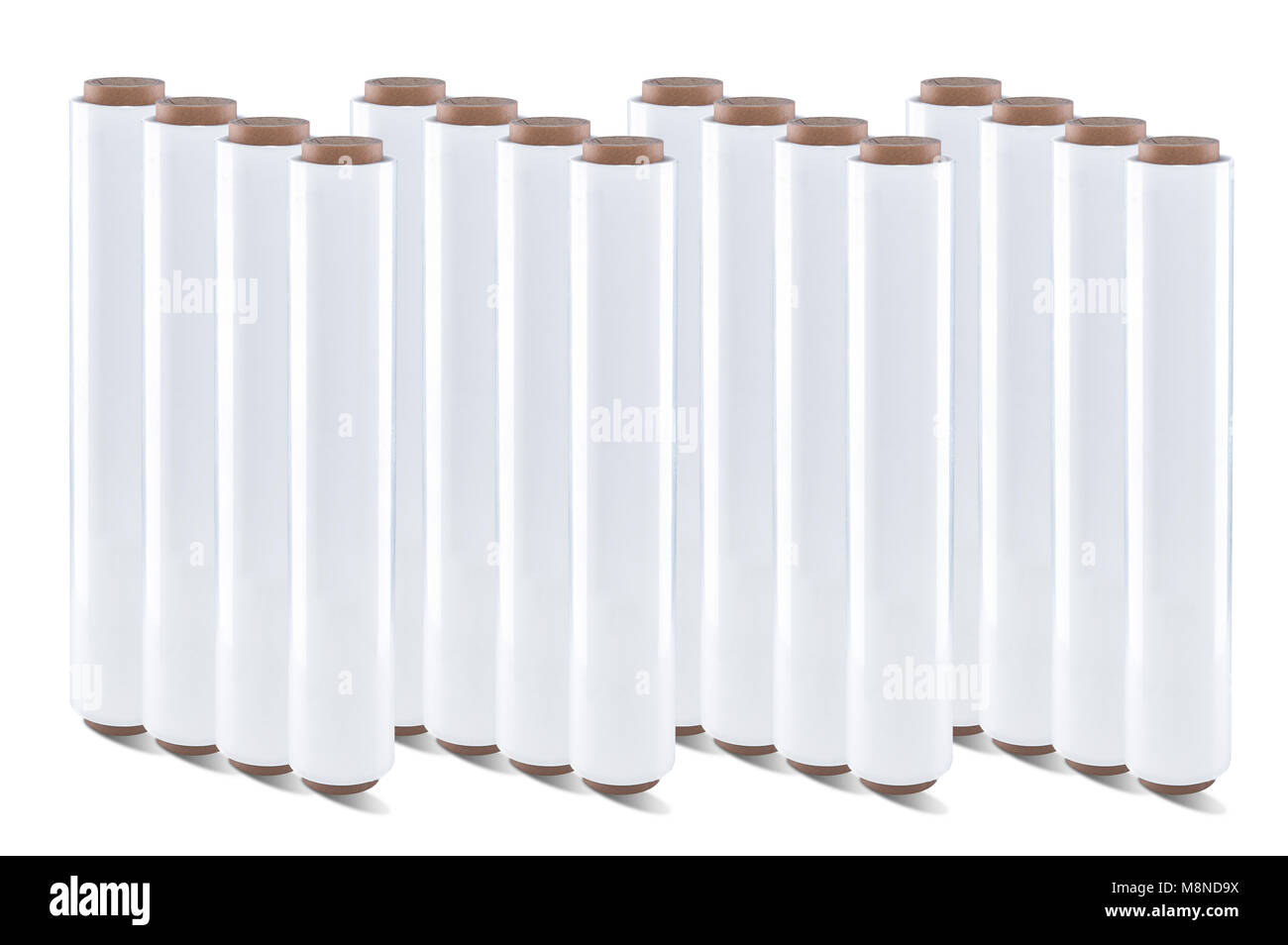 White stretch film foil at white background, isolated Stock Photo - Alamy