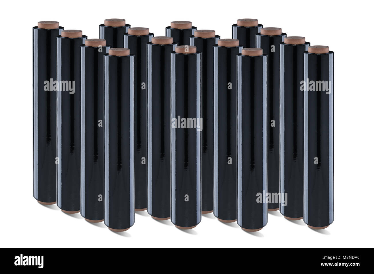 Black stretch film foil at white background, isolated Stock Photo - Alamy