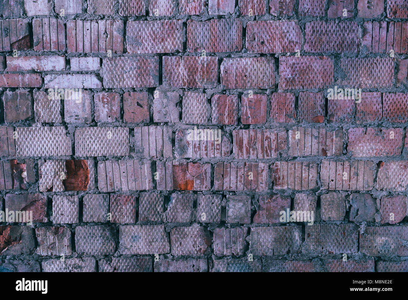 The old wall of a square red brick Stock Photo - Alamy
