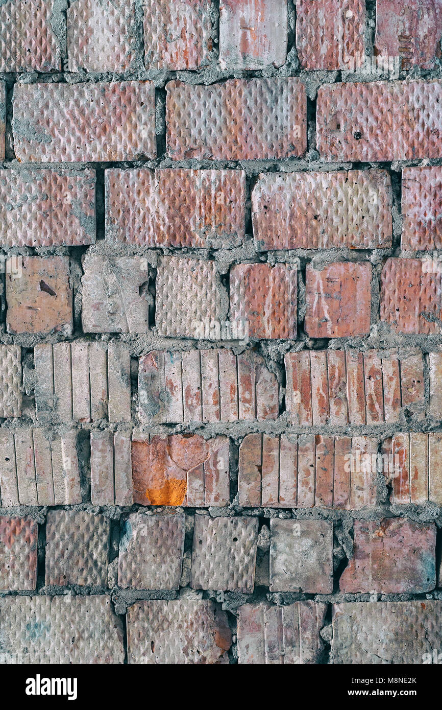 The old wall of a square red brick Stock Photo - Alamy