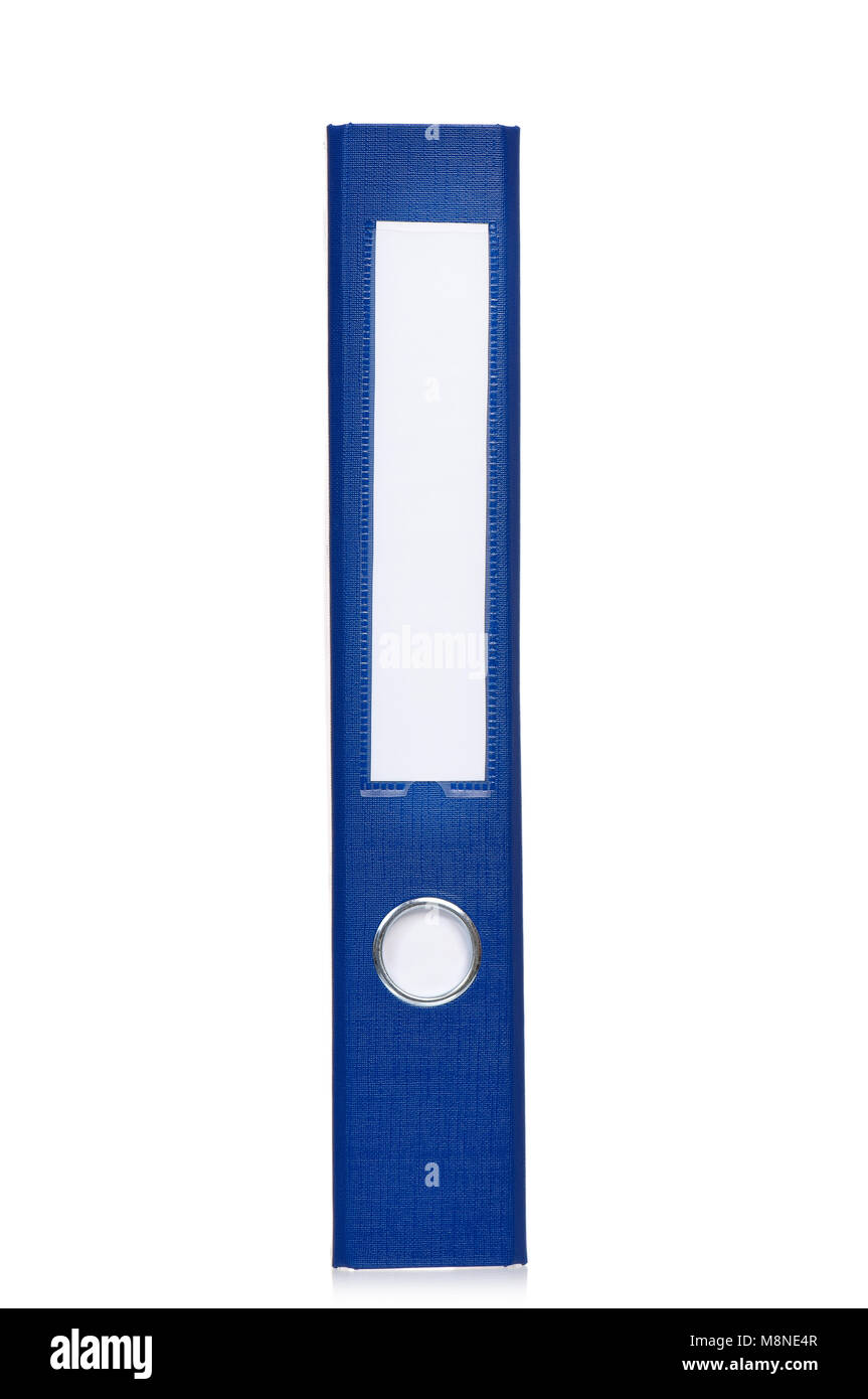 Blue business file folder, isolated on white background Stock Photo - Alamy