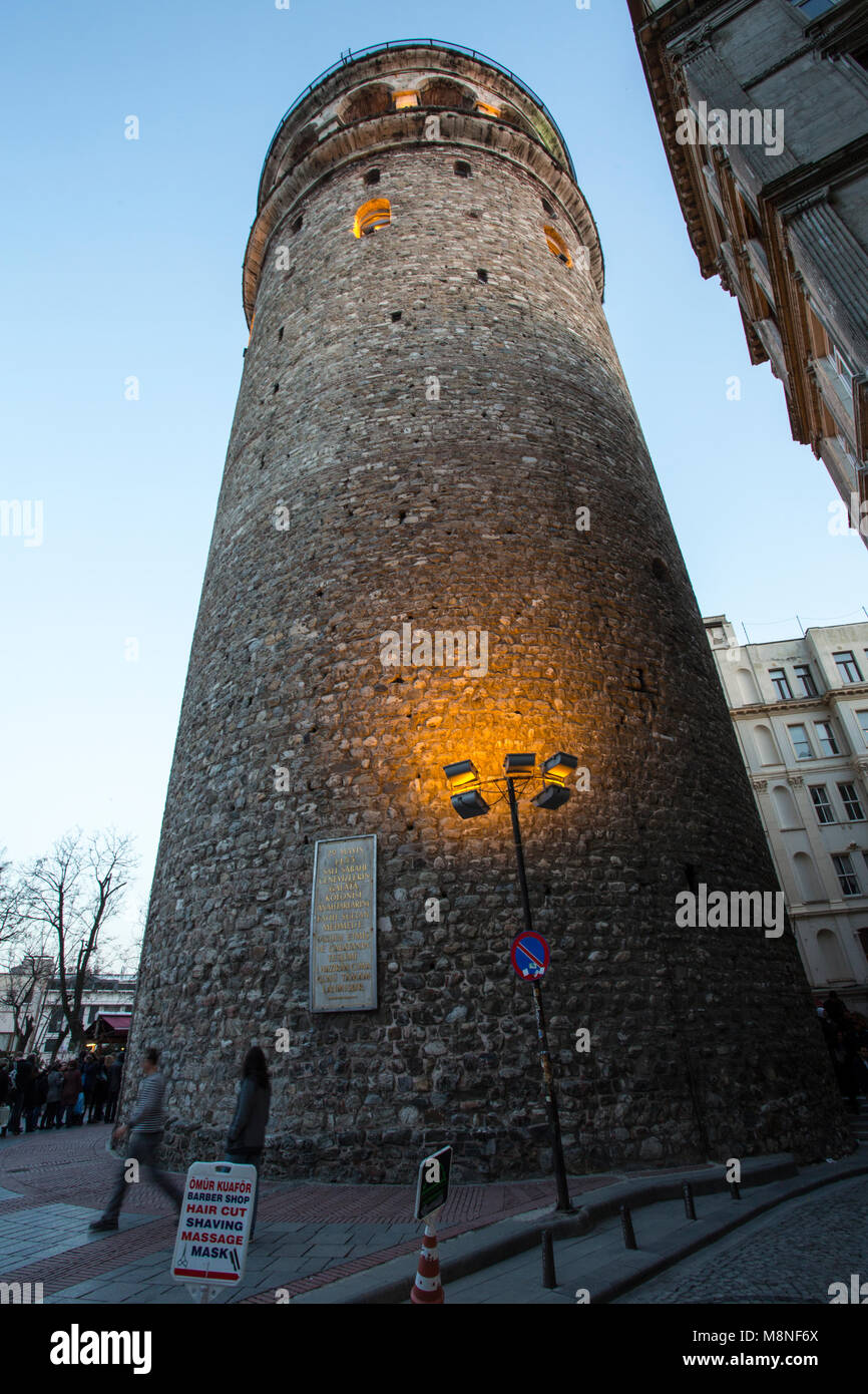 The Galata Tower at Sunset Stock Photo - Alamy