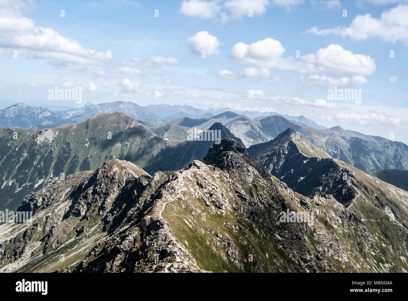 Tatra mountains panorama from Hruba kopa peak on Rohace mountain group ...